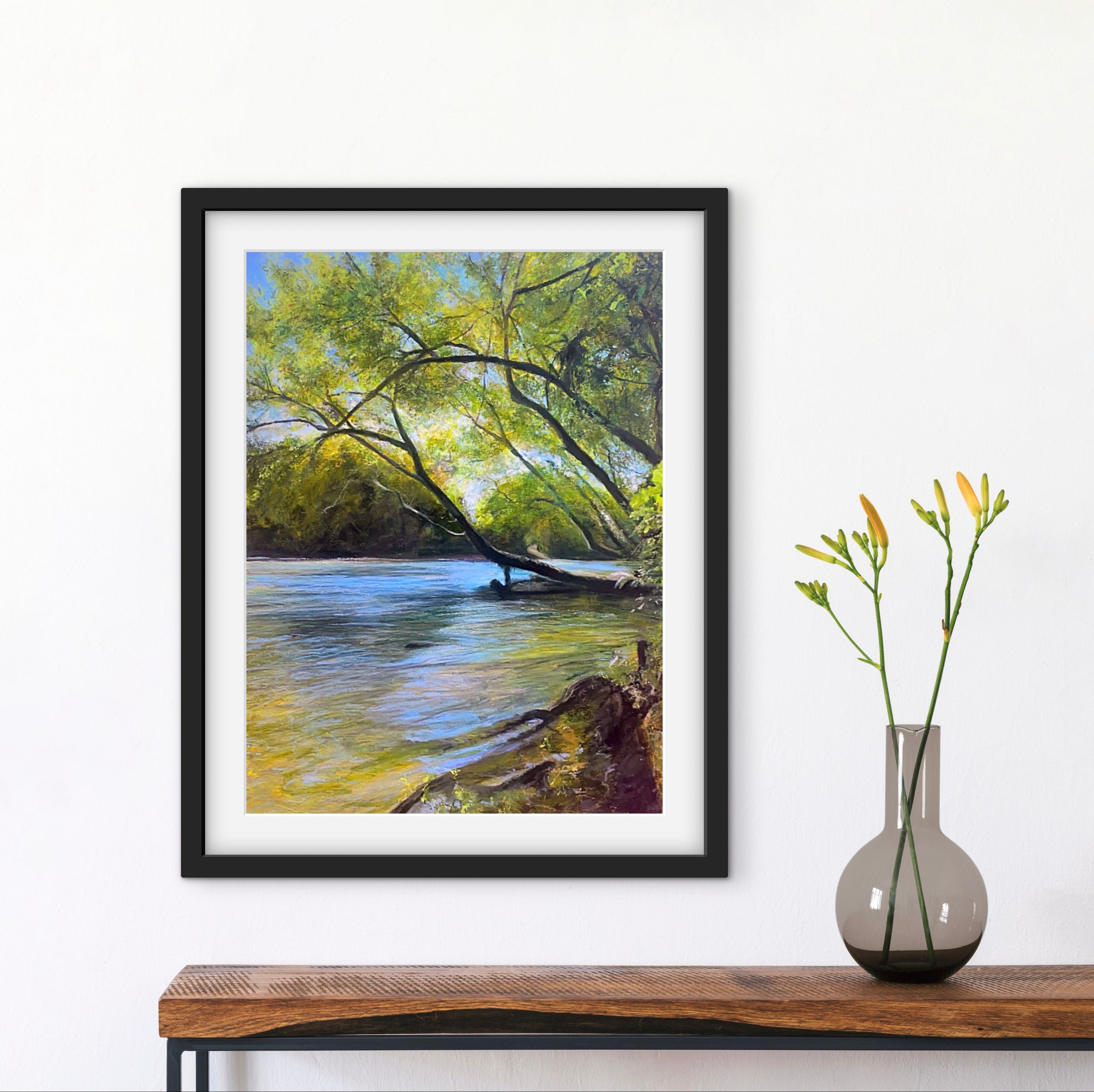 Lean into the Light - Original is: 50cm x 70cm oil and oil pastel on c ...